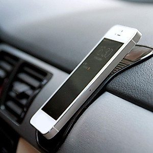 Antislip Car Dash Sticky Pads Cell Phone Dashboard Holder Non-Slip Mat HeatResistant Magic Antislip Mat for Cell Phone, CD, Electronic Devices, Keys, Sunglasses Black