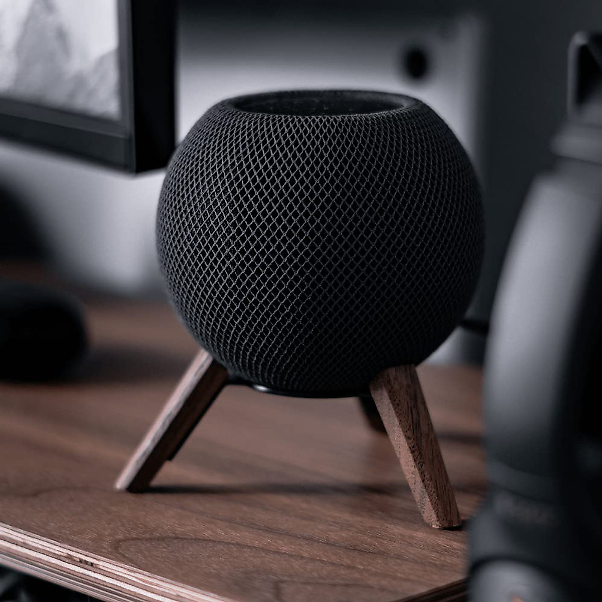 balolo Real Wood Tripod for HomePod Mini (Black Walnut)