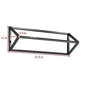 MDEPYCO Creative Triangle Display Garment Racks in Boutique Clothing Stores, Wall-Mounted Hanging Clothes Shelf in Home, Towel Racks for Bathroom Storage (Black, 31.5" L)