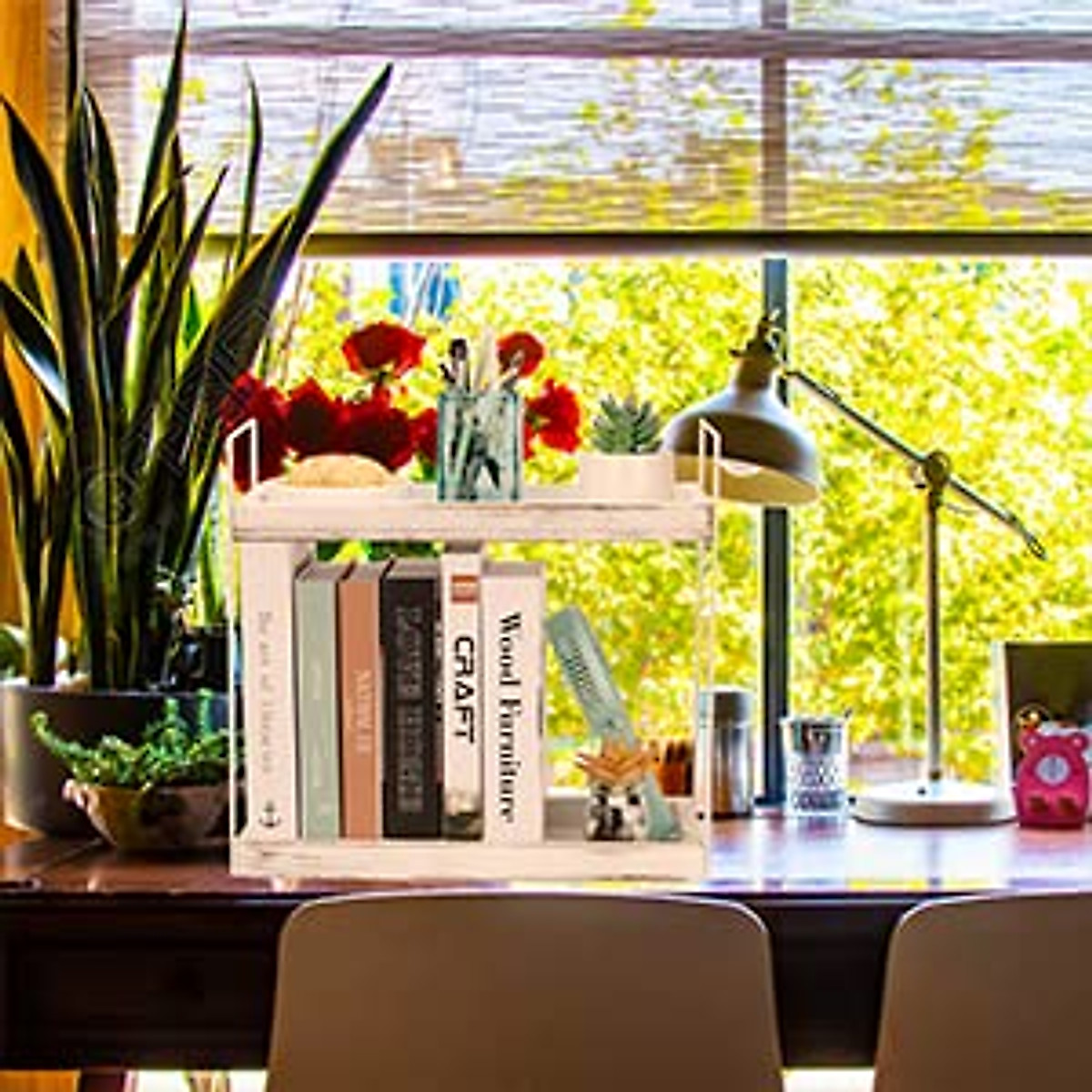 2 Tier Bathroom Counter Organizer, Solid Wood Bathroom Storage Tray for Counter Standing Rack, Cosmetic Holder, Kitchen Spice Rack, Vanity Organizer, Perfume Holder for Bathroom, Kitchen, Dresser Top