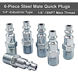 YOTOO 19 Pieces Air Hose Fittings, 1/4 NPT Industrial Air Coupler & Plug Kit