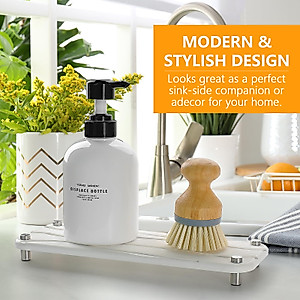 MZYOUHUO Fast Drying Stone Sink Tray, Bathroom Instant Dry Sink Organizer, Diatomaceous Earth Water Absorbing Stone Tray for Sink, Sink Drying Stone for Kitchen Counter (White