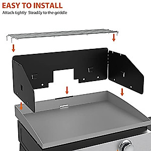MixRBBQ Griddle Wind Guard and Warming Rack Set for Blackstone 22 Inch Griddle, Outdoor BBQ Cooking Grill Accessories Wind Screen & Cooking Grid