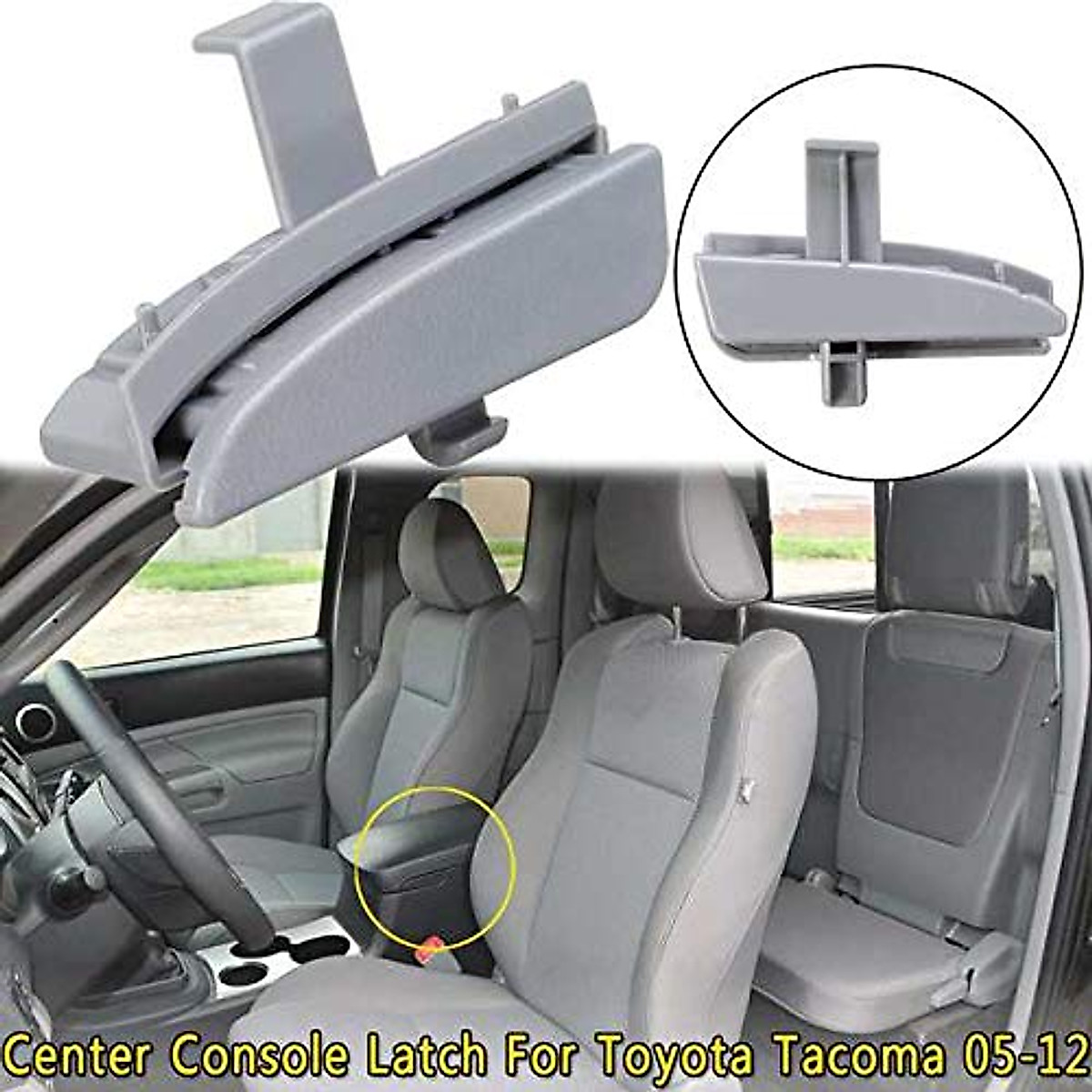 Kallia Kerman Center Console Latch for 2005-2012 Toyota Tacoma Gray Console Lid Lock Replace 58910AD030B0 (Gray)