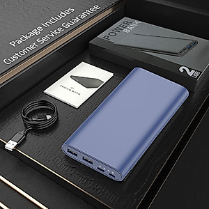 26800mAh Portable Charger Power Bank, Dual USB w/USB-C Fast Charging Battery Pack Charger for iPhone 14 13 12 11 XR XS SE,Airpods iPad,Samsung S9 S22 S23 Ultra, Google Pixel 6,LC Android Phone-Blue