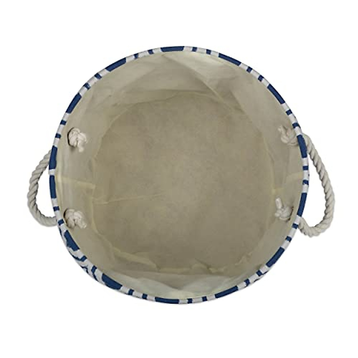 DII Polyester Container with Handles, Ikat Storage Bin, Large Round, French Blue