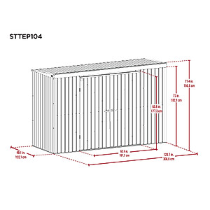 Scotts 10' x 4' Garden Storage Shed Outdoor Lockable Water-Resistant Steel Building with Tool Hanger and Pent Roof, Green