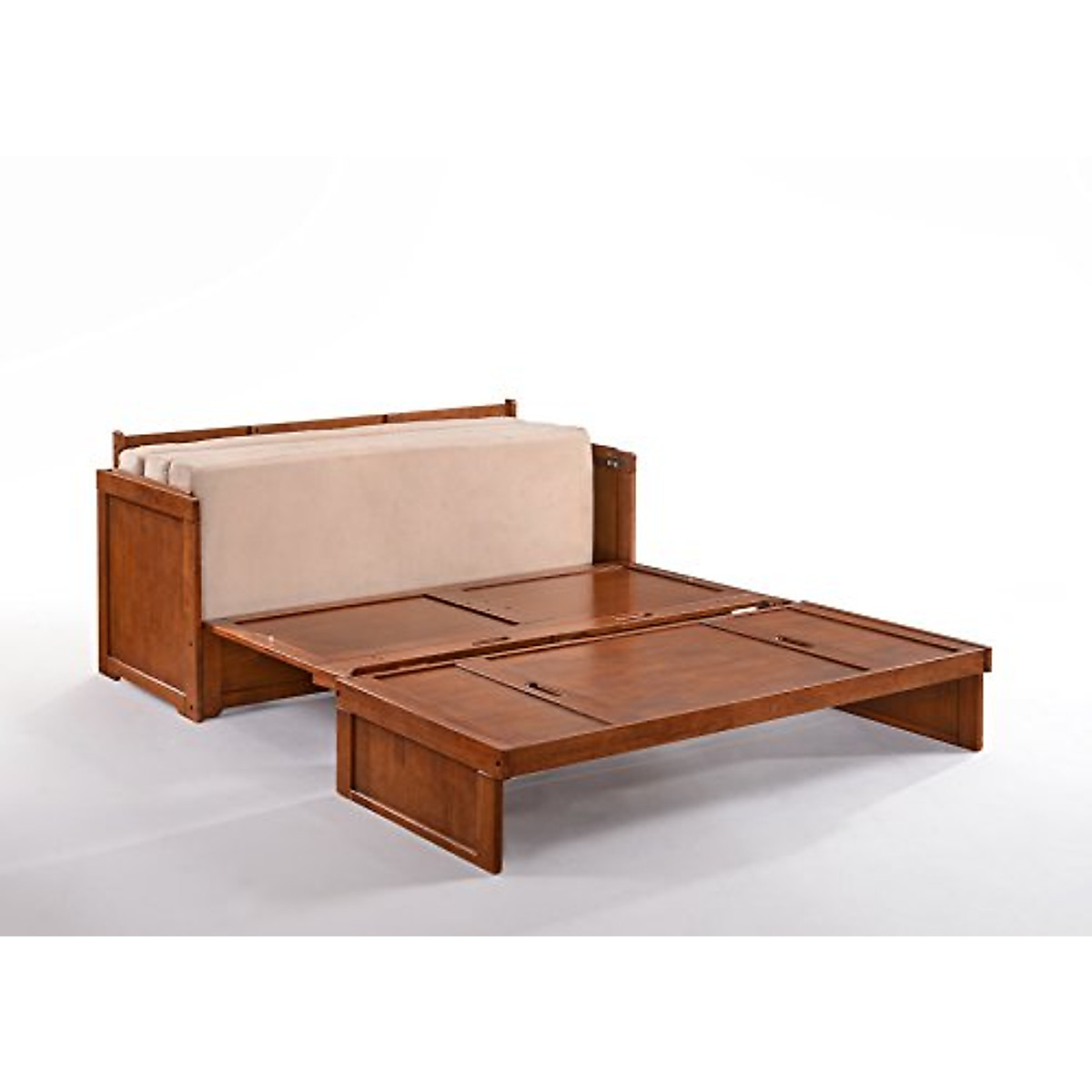 NIGHT & DAY Furniture Murphy Cube Cabinet Bed Pre-Assembled (Cherry, Queen)