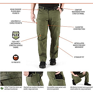 5.11 Tactical Men's Apex Pants, Regular Fit, Gusseted, 10 Pockets, Style 74434, Tundra, 31W x 30L