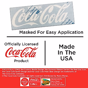 Retro Planet - Coca Cola Script Cut Out Vinyl Sticker Set of 2, Classic Coca-Cola Peel and Stick Decals, Fridge, Cooler, Soda Machine, Car Bumper (5 x 16 Inch, White)