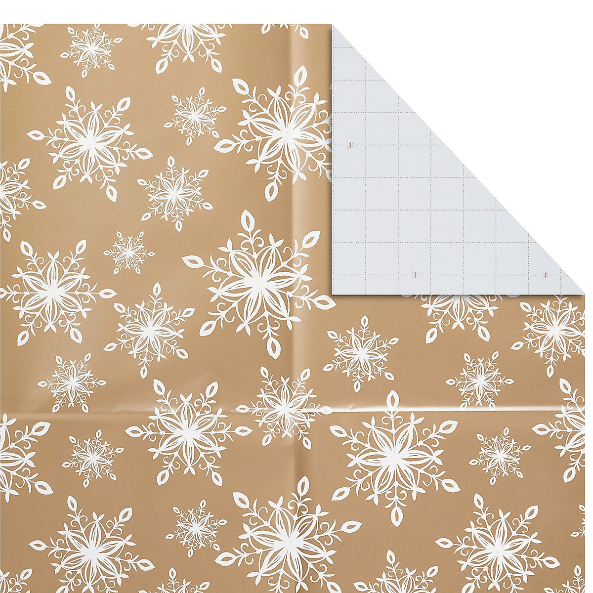 Hallmark Christmas Flat Wrapping Paper Sheets with Cutlines on Reverse (12 Folded Sheets with Sticker Gift Tags) Metallic Gold, Sage Green, Black, Rustic Snowmen, Snowflakes, Tis the Season"