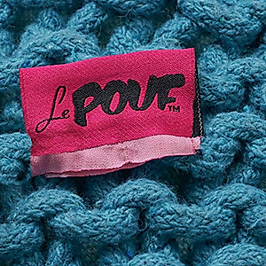 GDFStudio Poona Handcrafted Modern Cotton Pouf, Aqua