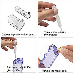IMT Pistol Grip Oil Feed Glass Cutter Tungsten Carbide, Professional Stained Glass Cutting Tool with 2 Replaceable Head and Oil Reservoir- 2mm-12mm