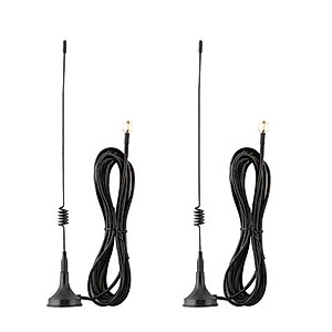 Tonton 2 Pack 10ft 7dBi WiFi Antenna Extension Cable with Magnetic Base for IP Wireless Security Camera and CCTV Wireless Camera System