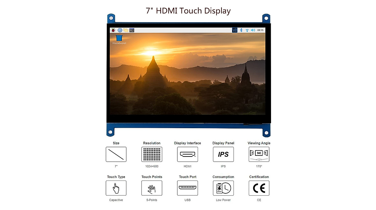 Waveshare 7" HDMI Capacitive Touch Screen Monitor
