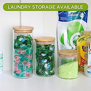 STARSIDE 20 oz Glass Food Storage Containers with Bamboo Lid,Set of 9 Glass Pantry Storage Containers,Kitchen Glass Jars with Airtight Bamboo Lids,Borosilicate Glass Canisters Sets