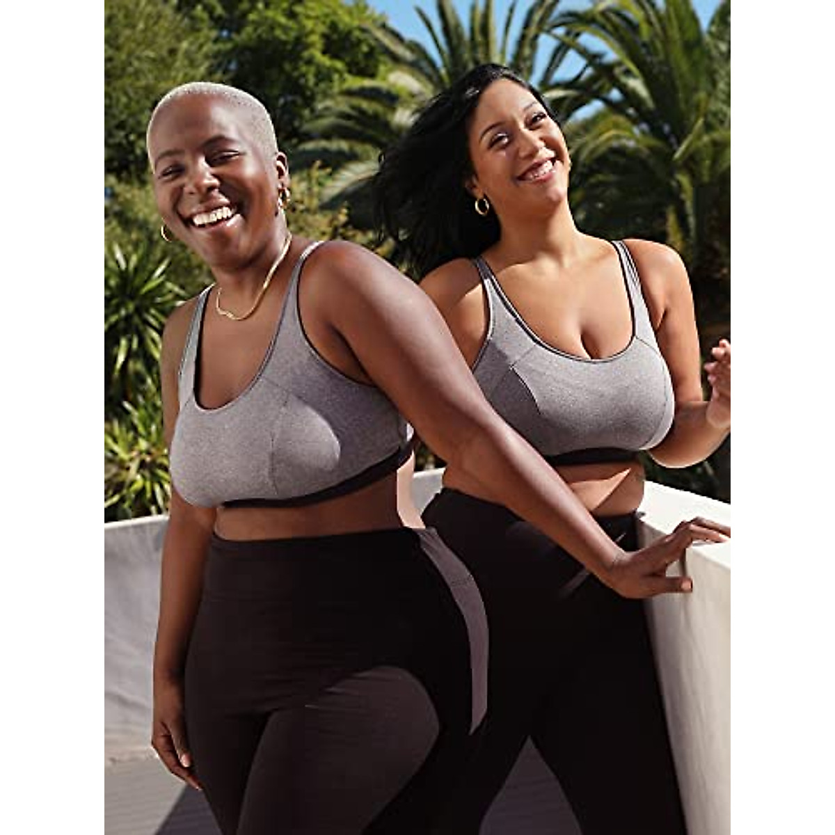 Curvy Couture Plus Size Women Support Bust, Perfect Workout, High Impact Sports Bra, Charcoal Melange, 4X-Large