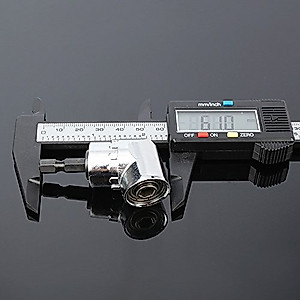 CIGOTU Right Angle Drill Attachment, Power Screwdriver Drill Extension Attachment Adapter with 1/4" Hex Magnetic Bit Socket and 1/4" Hex Quick Change Drive - Pack of 1, Silver