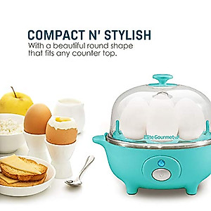 Elite Gourmet Easy Electric 7 Egg Capacity Soft, Medium, Hard-Boiled Cooker Poacher, Scrambled, Omelet Maker with Auto Shut-Off and Buzzer, BPA Free