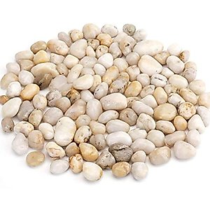 Nicunom 6 lb White Pebbles Natural Decorative Stone Small Polished Gravel River Rocks for Aquariums, Vase Fillers, Landscaping, Succulent…
