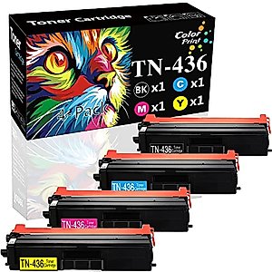 (4-Pack, BK,C,M,Y) ColorPrint Compatible TN436 Toner Cartridge Replacement for Brother TN-436 TN433 TN431 Used for MFC-L8900CDW MFC L8690CDW L8610CDW L9570CDW HL-L8360CDW HL L8260CDW L9310CDW Printer