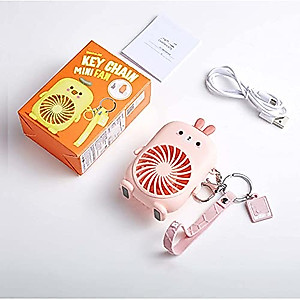 Keychain Mini Fan, Rechargeable Personal Fan, Summer Creative USB Charging Portable Silent Keychain Mini Fan, 500Mah, Handheld for Travel, Walking, Hiking (B)