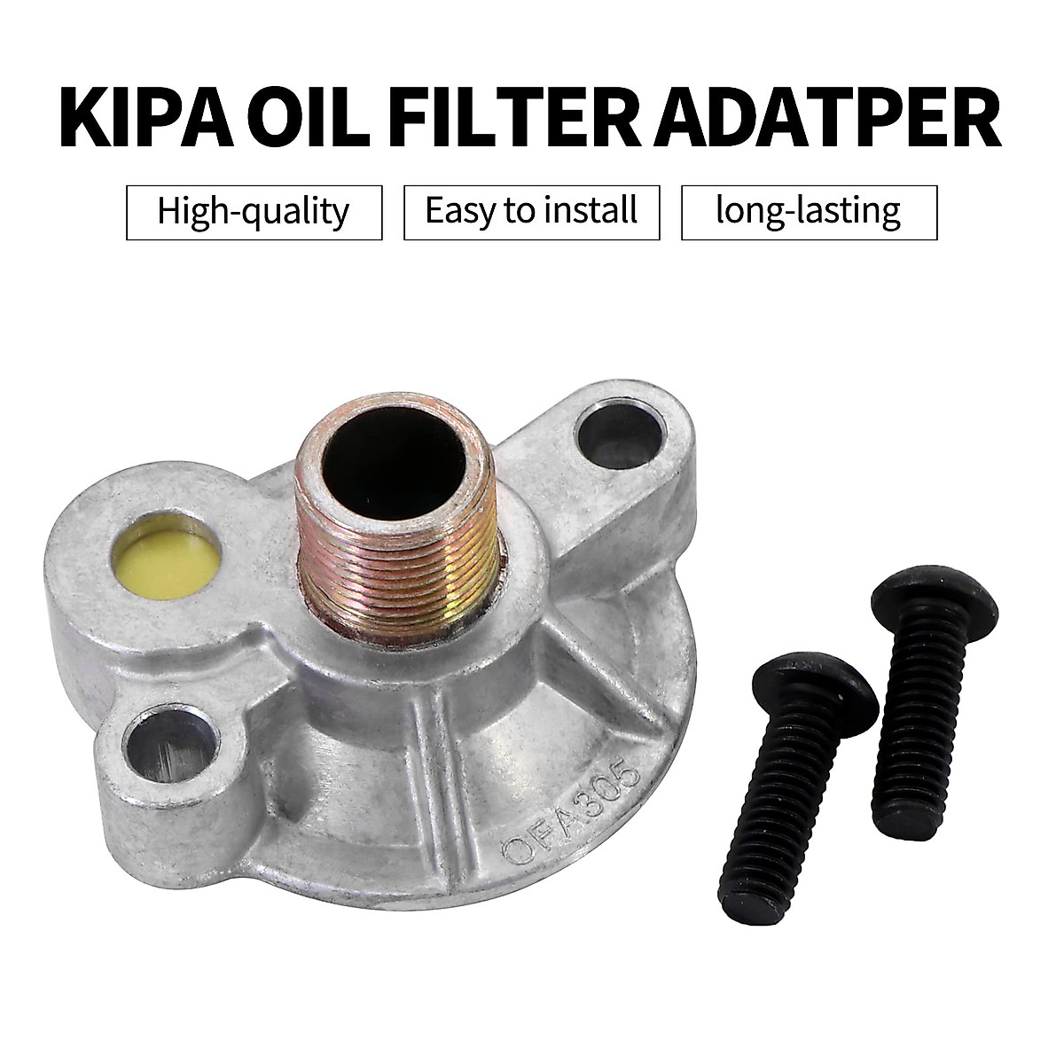 KIPA Oil Filter Adapter Replace for Small Block Chevy V8 Engines SBC BBC Spin On Bypass 305 307 327 350 400 396 402 427 454# 3952301