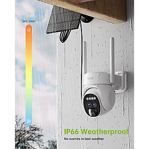 [ 10X Zoom ] TIEJUS Dual Lens Security Cameras Wireless Outdoor, 360° PTZ Solar Cameras for Home Security Outside, 2K Color Night Vision, Motion Alarm