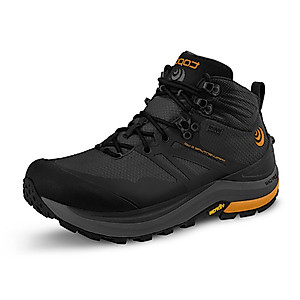 Topo Athletic Men's Trailventure 2 WP Comfortable Waterproof 6MM Drop Trail Running Boots, Athletic Shoes for Trail Running, Charcoal/Orange, Size 10