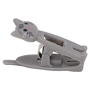 6Pcs Cat Snack Clips Anti Slip Strips Handle Metal Spring Firm Grip Food Bag Snack Clip for Clothing Documents(Grey)