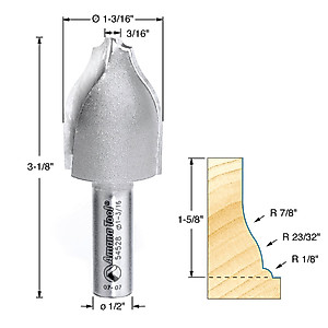 Amana Tool - 54528 Carbide Tipped Ogee with Bead Vertical Raised Panel 7/8 Radius x 1-3/16