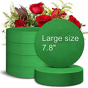 Max Shape Round Floral Foam Blocks,Large Dry Floral Foam for Artificial Flowers,Craft Project,Wedding Aisle Flowers,Arty Decoration 6 Pack (7.87'')