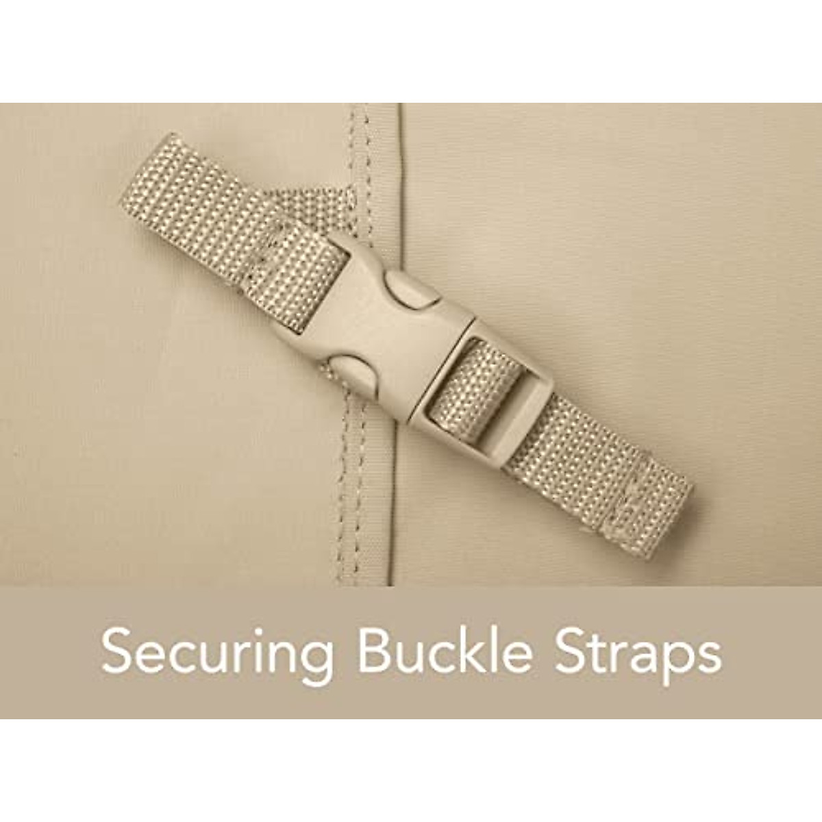 Covermates Round Firepit Cover – Water-Resistant Polyester, Mesh Ventilation, Fire Pit Covers-Khaki