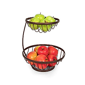 Spectrum Diversified Ashley Arched 2-Tier Server for Storage and Display of Fruit Vegetables Produce and More, Medium, Bronze