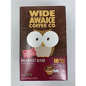 Wide Awake Coffee Variety 4-Pack - French Vanilla, Breakfest Blend, Hazelnut, Donut Shop, with Bonus of 20 Wooden Coffee Stirrers