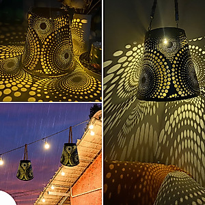 UPCLOUD Solar Lantern Lights Outdoor, Solar Lanterns Outdoor Waterproof Patio Decor Hanging Lanterns for Garden, Courtyard, Table Pathway Party Yard Decorations (Dot)