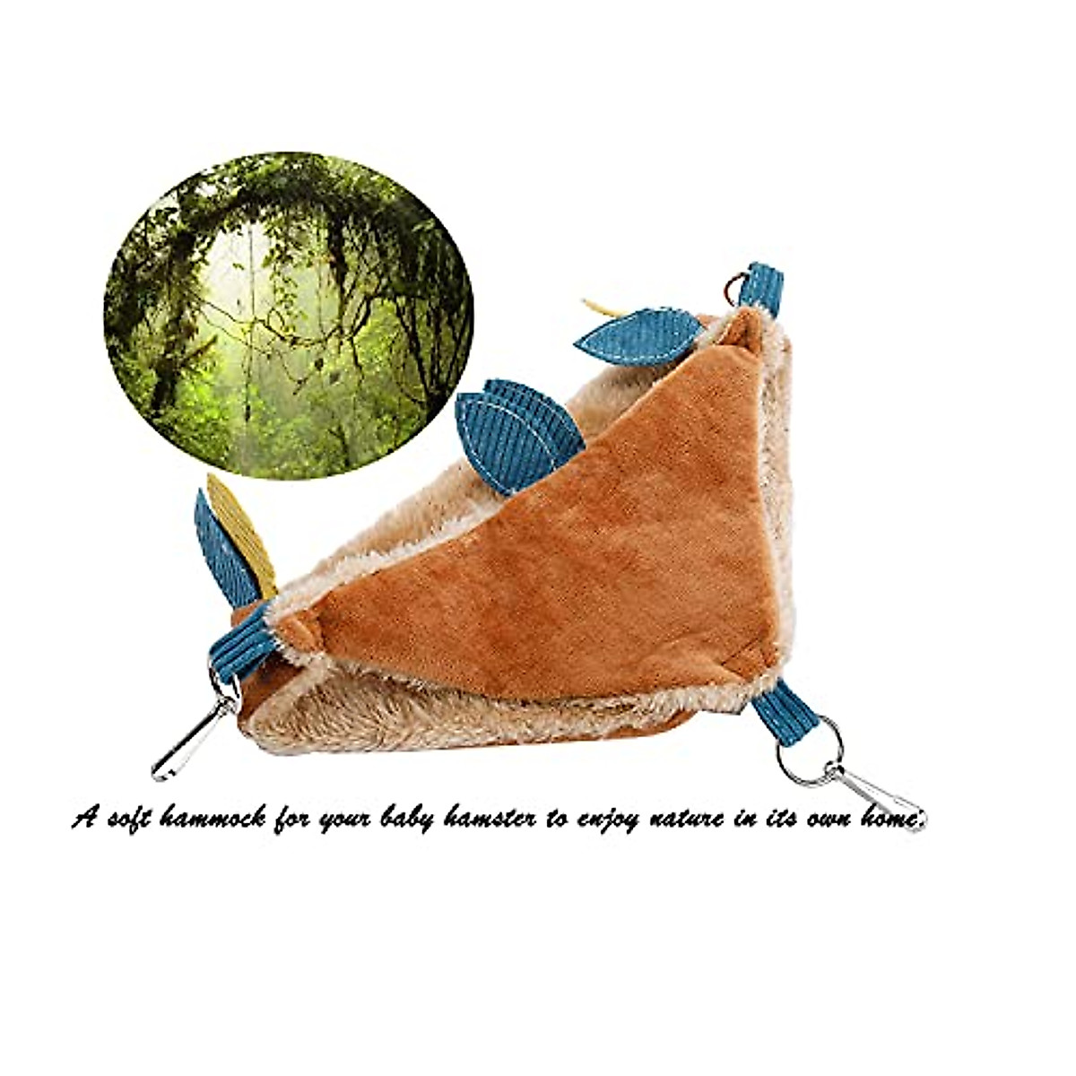 HYDDNice Hamster Hammock Cage Sugar Glider Hanging Fleece Bed Swing Bag Leaf Hanging Tunnel for Guinea Pig Hamster Squirrel