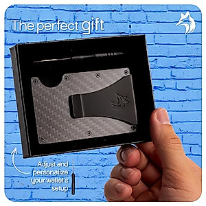 TRAVELINGO wallets for men, Carbon Wallets For Men Minimalist Credit Card Holder - Slim Wallet for Men with RFID Blocking - Front Pocket Wallet with Money Clip (Carbon Fiber)