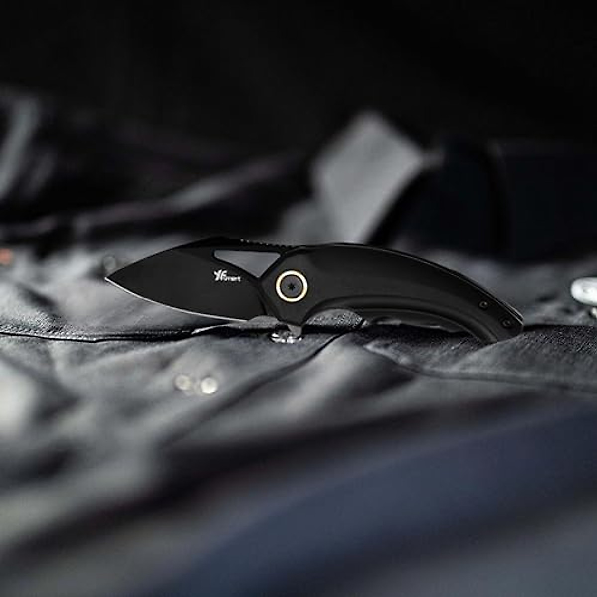 YF SMART Folding Utility Pocket Knife with 2.6" Black Stainless Steel Blade and Durable Anodized Alumina Handle EDC Knife,SpeedSafe Assisted Opening - Everyday Carry