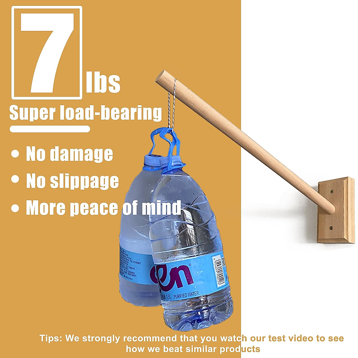 Crib Mobile Wooden Arm, Wall Mounted Suitable for All Cribs 100% Natural Larch Hanger Nusery Decor Baby Room Safe Holder(Mobile is not Included ）