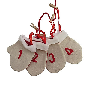 Winter Mitten Christmas Coundown Holiday Garland, Cute Home Decor Christmas Activities for Kids, Style May Vary