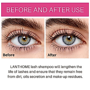 Eyelash Extension Shampoo, Remove Makeup Residue & Mascara, Gentle Deep Cleansing and No Irritating or Burning for Eyelash Extension Foam - Perfect for Salon Use and Home Care (50ML)