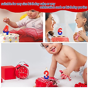 FUNCANDLE Red Blue 6th Birthday Candles Number 6 Candle Cake Topper,Hot Cartoon Game Characters Themed Happy 6th Birthday Cake Perfect Party Decorations for Boys Girls Kids Party Supplies