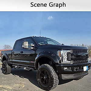 WLLW Towing Mirrors for Ford F250 F350 F450 F-550 Super Duty 2017 2018 2019 2020 With Power, Heated, Temperature Sensor, Turn Signal Light, Spot Auxiliary Lamp Pickup Truck