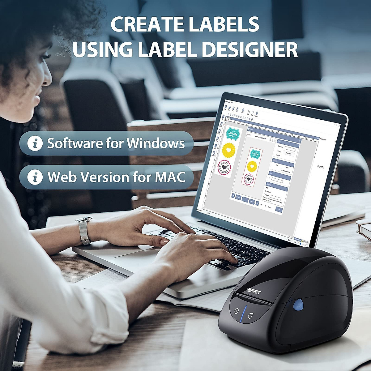 iDPRT Thermal Label Printer SP310 - Label Maker with Auto Label Detection, Support 1"-3.15" Print Width, Windows&Mac, Suitable for Barcode, Address, Filling and Storing for Home, Office&Small Business
