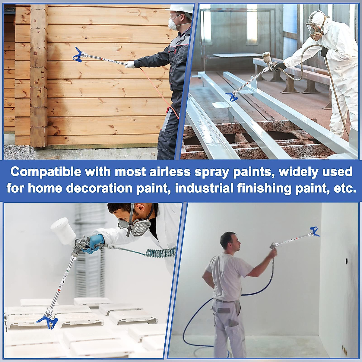 SanSanYa 10PCS Airless Reversible Spray Tip Nozzles Airless Sprayer Nozzles Airless Paint Sprayer Tip Extension Pole Airless Paint Sprayer Extension with Sprayer Nozzle Tip Guard