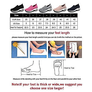 Womens Sneakers-Air Go-Walk Air Cushion Trainers, 2023 New Women's Orthopedic Platform Arch Sneakers, Breathable Mesh Air Cushion Non-Slip Walking Shoes, Best Arch Support Shoes for Women, A-pink, 8.5