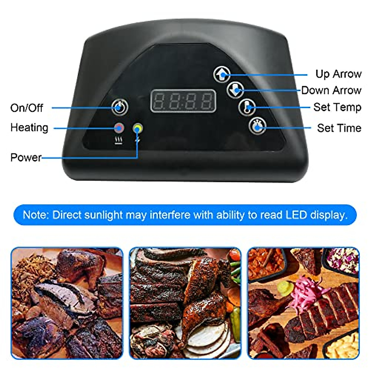 Digital Control Panel Compatible with #Masterbuilt MB20071317/ 20071117/ 21071218 Top Controller Electric Smokers Grill, Part Number #9907160014