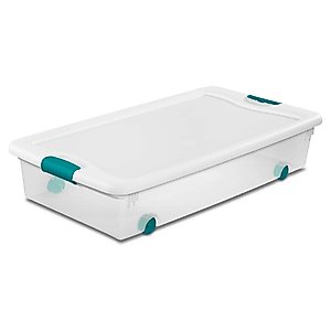 STERILITE Wheel Latching Box, Size, Blue, 4 Piece