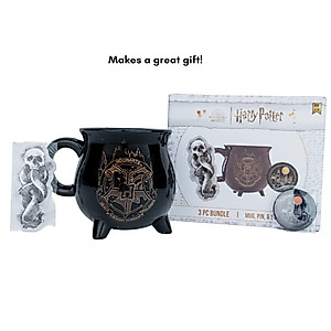 CULTUREFLY Harry Potter Mug Set in Gift Box with Sticker and Pin, Ceramic Coffee Mug, 12 oz.